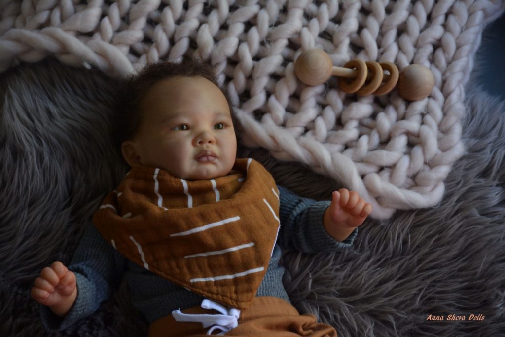 Sheva Dolls | Prototype baby Hiromi, ethnic biracial reborn lifelike ...